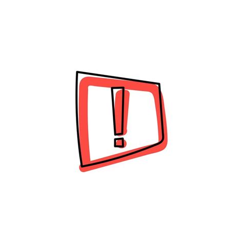 Premium Vector Red Warning Exclamation Mark Hand Drawn Icon