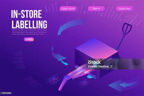 Qr 코드 스캐너는 상자에 태그를 읽고 방문 페이지 템플릿 컨테이너에 창고 라벨 상품팔레트 화물 라벨모바일 응용 프로그램 표시된 패키지 3d Isometric 벡터