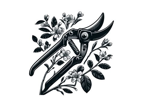 ai generated pruning shears farm tools illustration silhouette png file