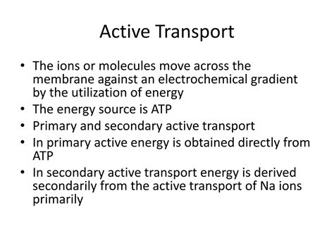 Transport Through Cell Membrane Pptx