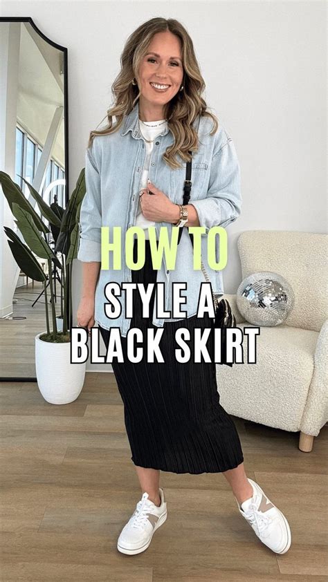 How To Style A Black Skirt Casual Chic Denim Overshirt