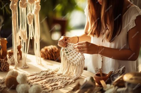Premium Ai Image Macrame Boho Backgrounds