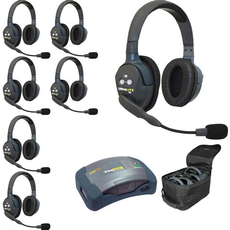 Eartec Hub7d Hub W Ultralite Full Duplex Wireless Headset Intercom System For Larger Crews 1