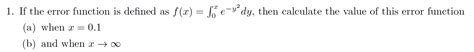 Solved If The Error Function Is Defined As Chegg