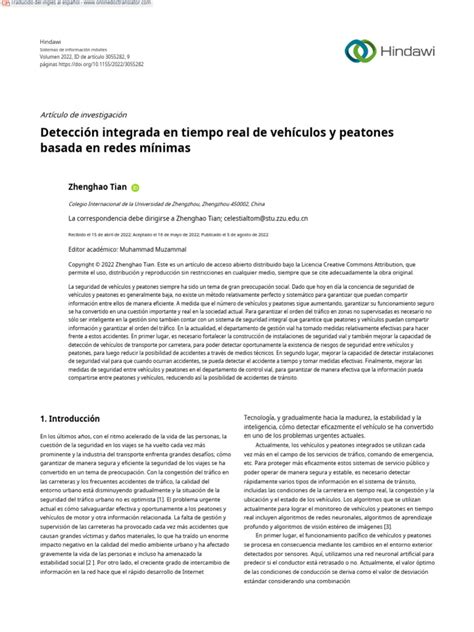 embedded real time detection of vehicles and pedestrians en es pdf