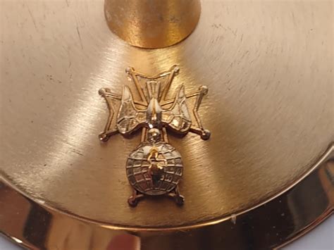 Religious Chalice Chevalier De Colombe 4th Degree All Gold Plated