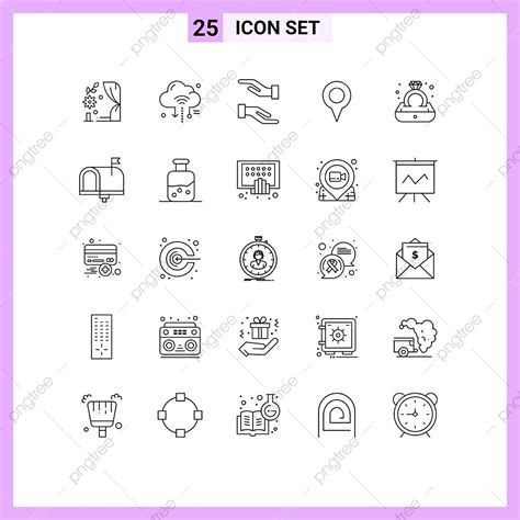 25 Universal Lines Set For Web And Mobile Applications Jewelry Phone Elements Wedding Png And