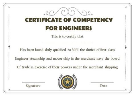 Certificate Of Competency 22 Templates In Word Excel And Pdf