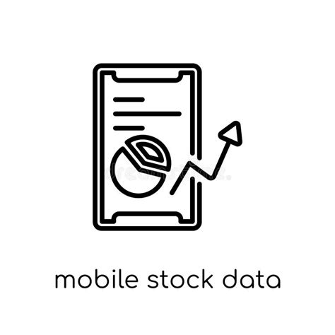 Mobile Stock Data Icon Trendy Modern Flat Linear Vector Mobile Stock Vector Illustration Of