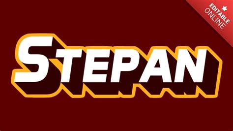 Stepan 3d Marrón Y Amarillo Generador De Efectos De Texto