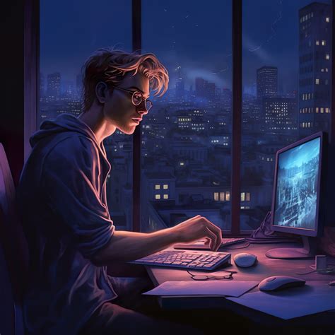 Download Nerd Pc Night Royalty Free Stock Illustration Image Pixabay