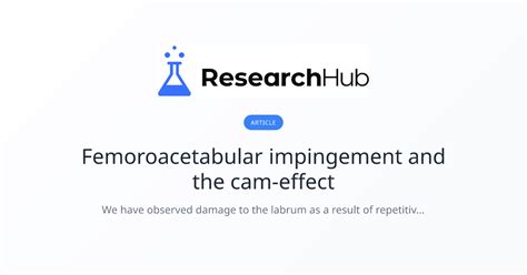 Femoroacetabular Impingement And The Cam Effect Researchhub