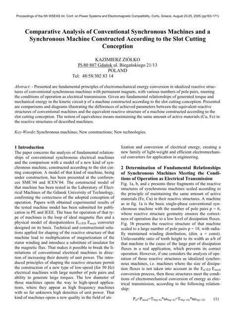 Pdf Comparative Analysis Of Conventional Synchronous Machines