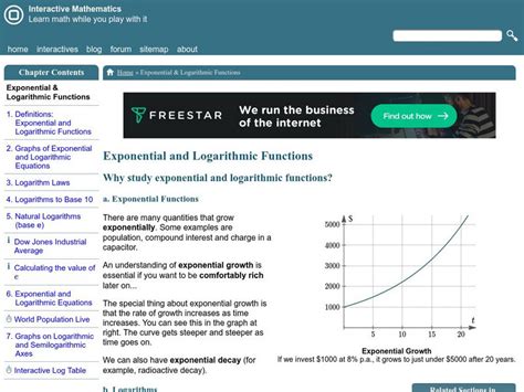 interactive mathematics exponential and logarithmic functions activity
