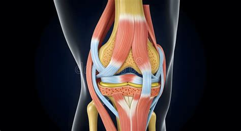 Detailed Anatomical Illustration Of Human Knee Joint With Muscles