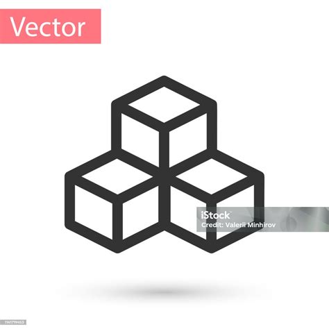 회색 아이소메트릭 큐브 아이콘 흰색 배경에 고립입니다 기하학적 큐브 단색 아이콘입니다 3d 정사각형 기호입니다 상자 기호입니다