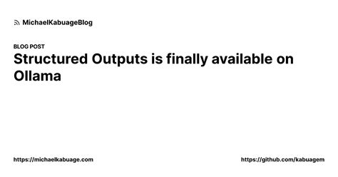 Structured Outputs Is Finally Available On Ollama