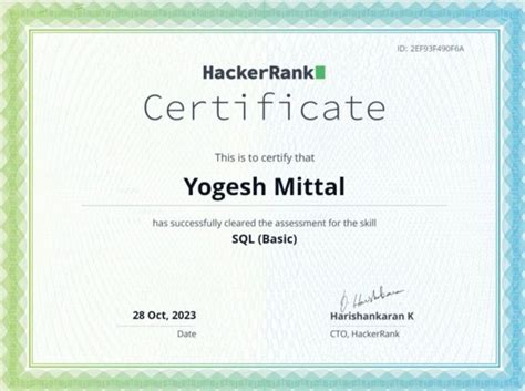 yogesh mittal on linkedin hackerrank sql