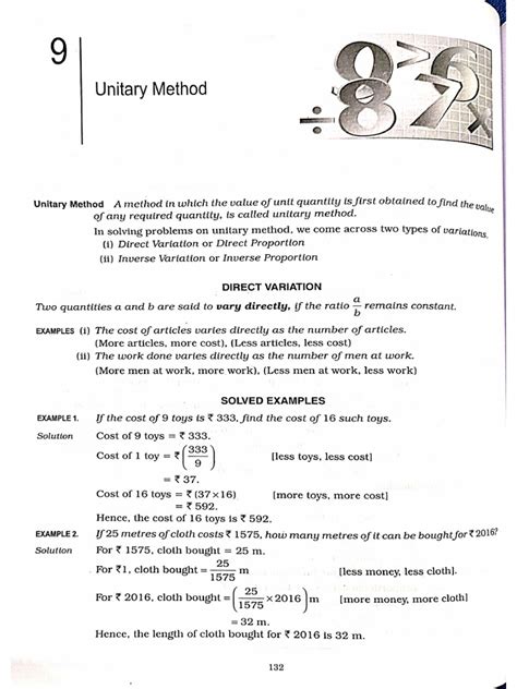 unitary method pdf