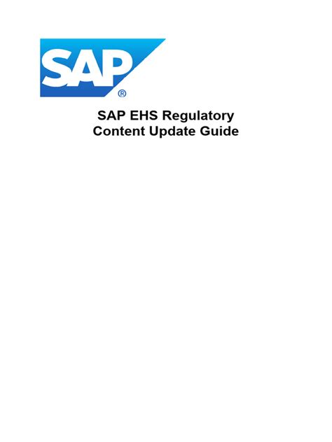 Sap Ehs Regulatory Content Pdf Computing