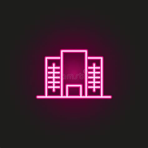 Building Neon Style Icon Simple Thin Line Outline Vector Of Building