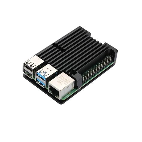 Aluminum Heat Sink Case For Raspberry Pi 4 Model B Black Roboticsdna