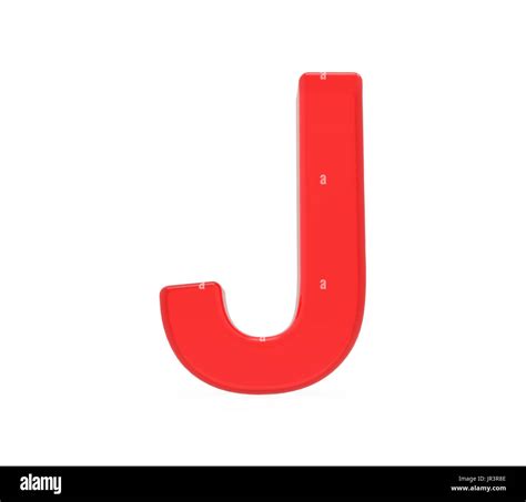 Red Letter J 3d Rendering Graphic Isolated On White Background Stock