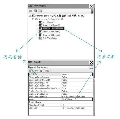 用 VBA 代码操作工作表对象 名称