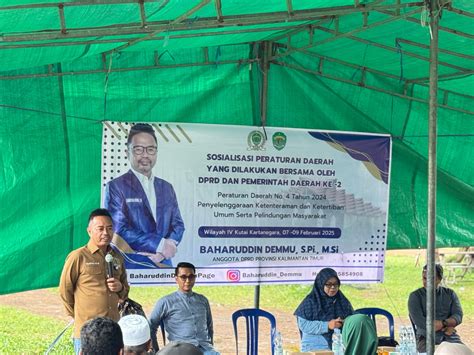 Baharuddin Demmu Sosialisasikan Perda Ketertiban Umum Ke Warga Samboja Divisi Id