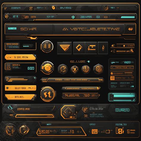 Sci Fi Game Ui Interface Texture Featuring Low Poly Style El By