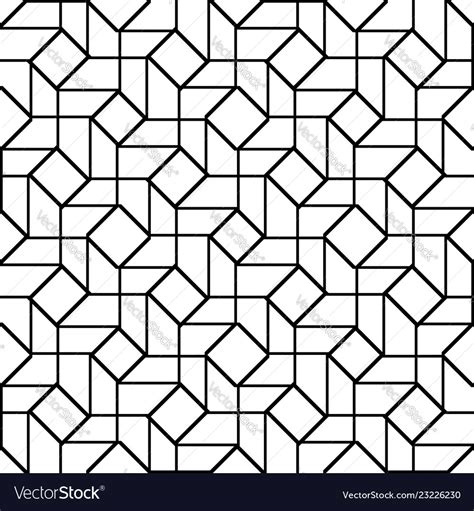 Design Seamless Monochrome Geometric Pattern Vector Image