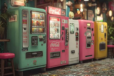 레트로 스타일 음료 자동 판매기 사진 무료 다운로드 Lovepik