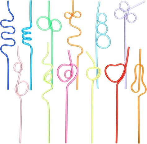 50 Pcs Colorful Crazy Bendy Straws Reusable Drinking Twists Loop Straws For Party Supplies