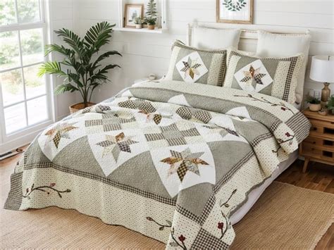 Brandream Queen Size Luxury Patchwork Quilts Premium Cotton
