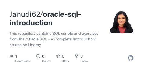github janudi62 oracle sql introduction this repository contains sql scripts and exercises