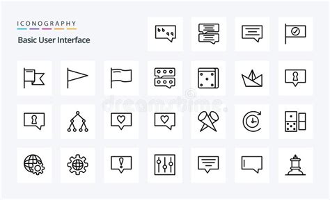 Basic Line Icon Pack Stock Vector Illustration Of Control