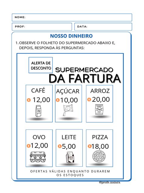 Atividades De Matemática Com Panfleto De Supermercado Pdf Economias