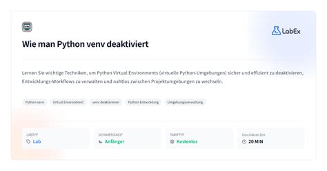 Wie Man Python Venv Deaktiviert Labex