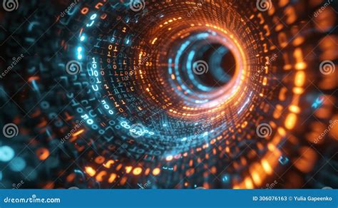 Swirling Binary Code Forms A Mesmerizing Vortex Embodying The Digital Universe S Infinite