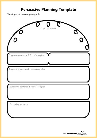 Hamburger Persuasive Paragraph Template • Easyteaching