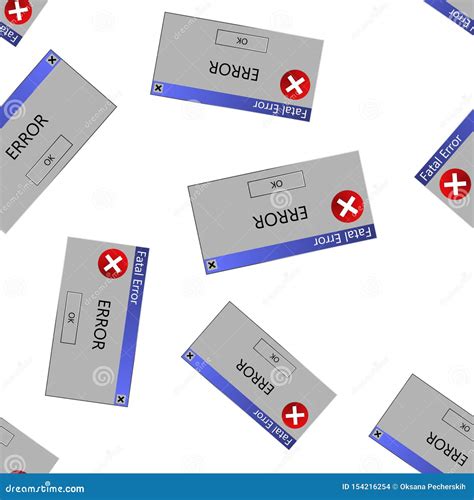 Warning Message About An Error In The Operating System Vector Illustration Warning Stock Vector