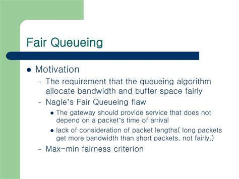 Ppt Analysis And Simulation Of A Fair Queueing Algorithm A Demers S
