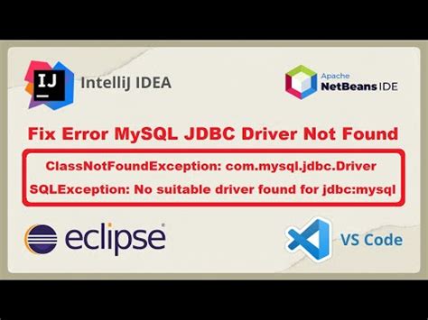 Solución Cómo Solucionar El Error No Suitable Driver Found For JDBC MySQL Localhost MySQL YA