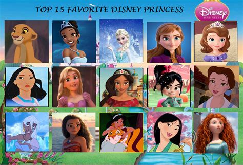 My Top 15 Favorite Disney Princess By Purplelion12 On Deviantart