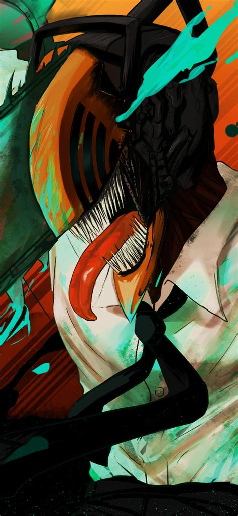2160x4680 Resolution Denji Hd Chainsaw Man Colorful Art 2160x4680