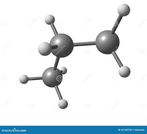 Molecular Structure Of Propane On White Stock Illustration