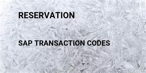 Reservation Tcode In Sap Transaction Codes List