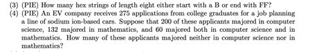Solved 3 Pie How Many Hex Strings Of Length Eight Either