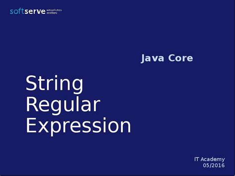 String Regular Expression Java Core презентация доклад проект скачать