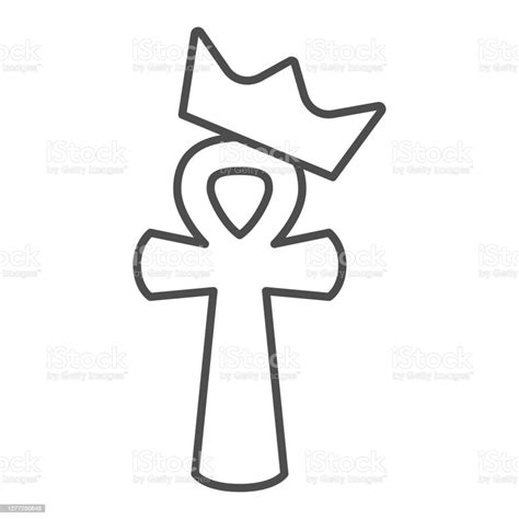 기호는 흰색 배경에 크라운과 얇은 라인 아이콘 개념 서명 십자가 모바일 웹에 대한 개요 스타일의 인종 차별 기호를 통일합니다